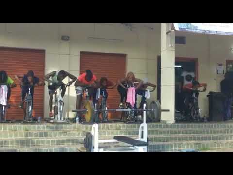 Rock House fitness center Spinning demonstration with Pa Abdou jagne ...