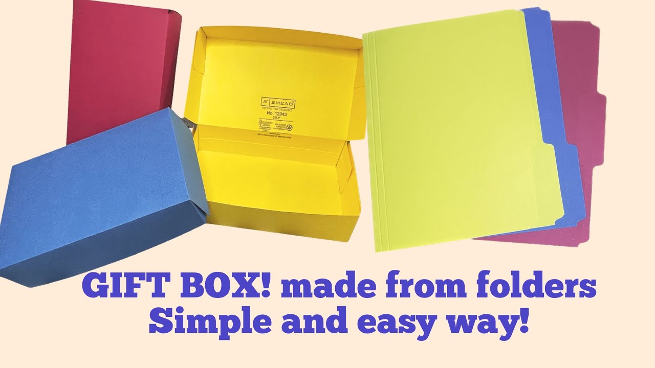 Make a Gift Box from Office Folders! Simple and Easy way! No ...