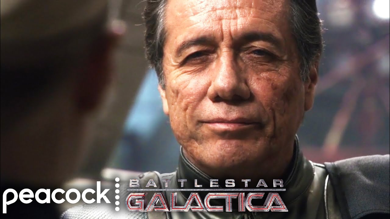Battlestar Galactica | Admiral Adama Waits for Laura to Return - YouTube