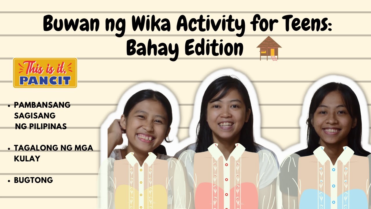 Buwan ng Wika Activity for Teens: Bahay Edition/ Philippines/Tagalog ...