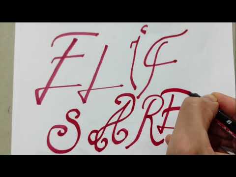 ELİF SARE isminin yazılışı - Güzel yazı denemesi - güzel yazı yazma teknikleri - güzel yazı yazma