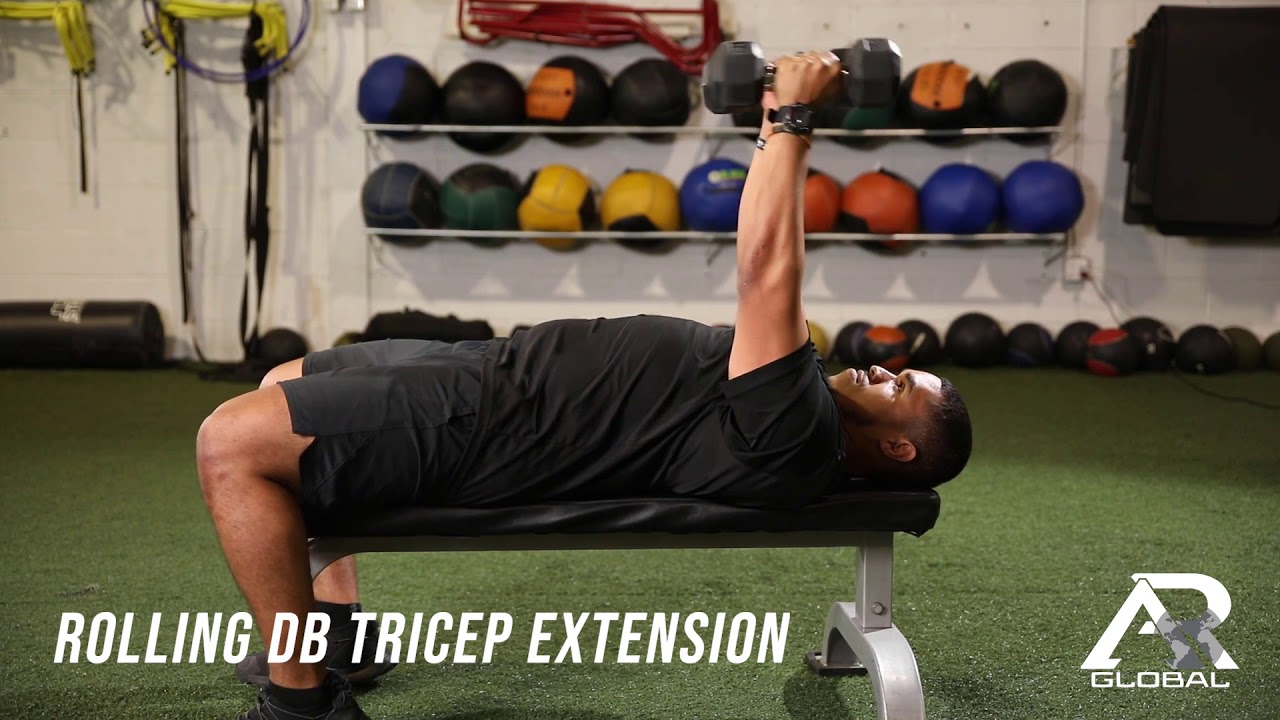 Rolling DB Tricep Extension - YouTube