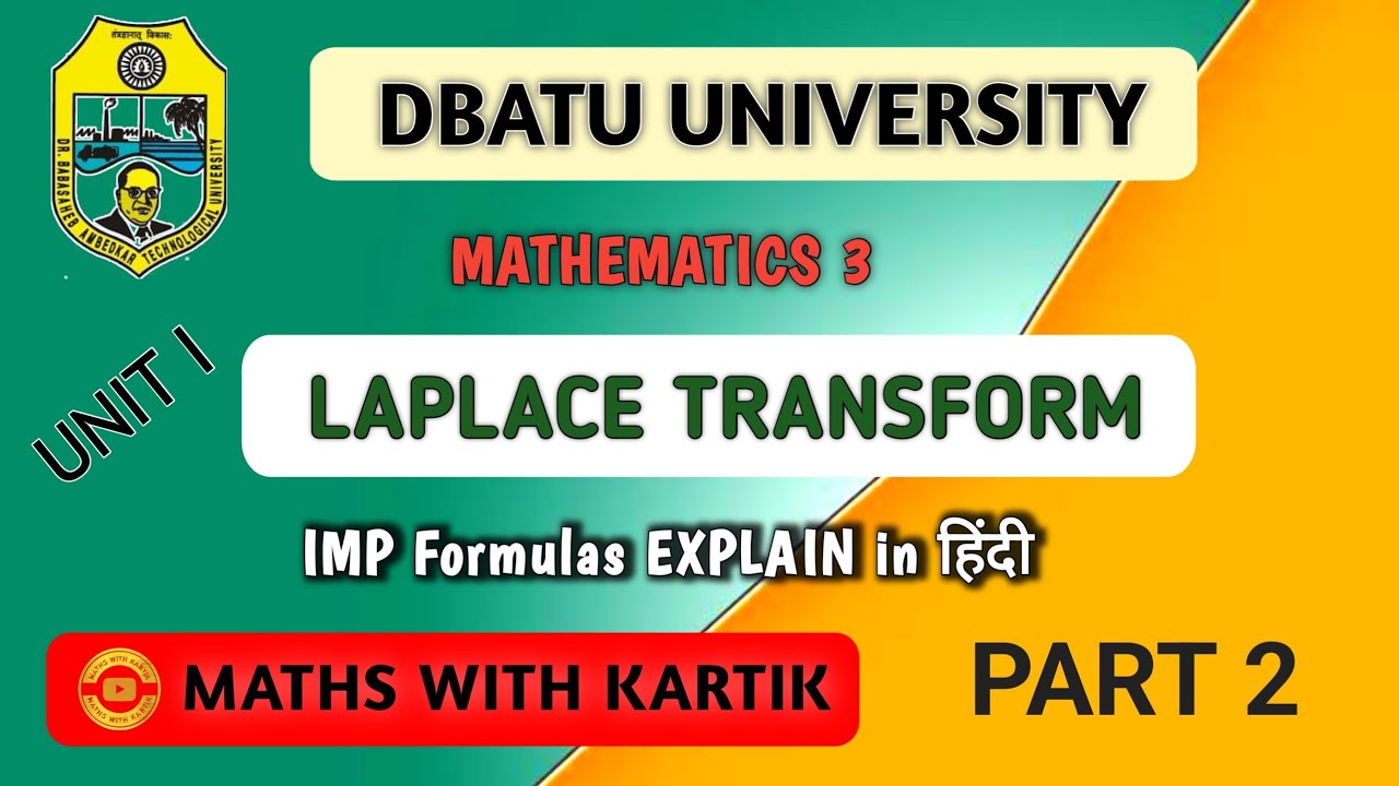 @WEMAKEENGINEER DBATU M3 LAPLACE TRANSFORM VERY IMP FORMULAS. - YouTube