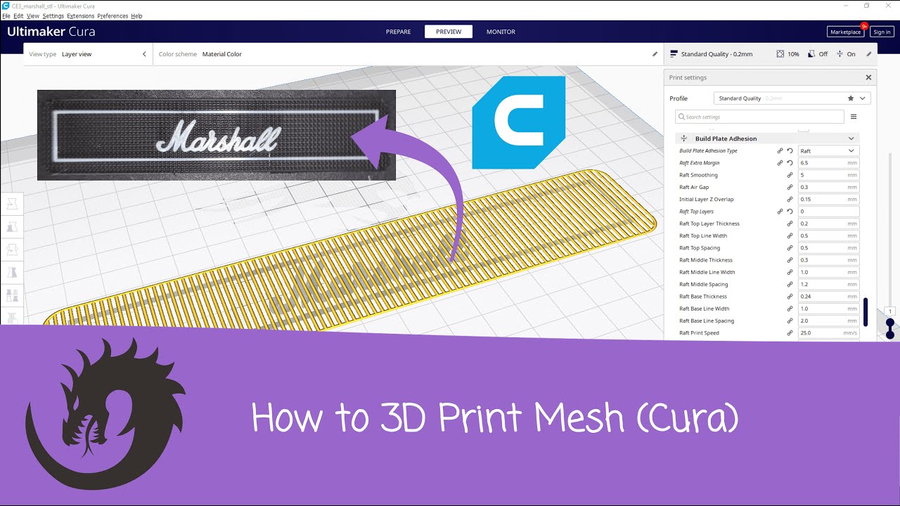 How to 3D Print Mesh (Cura) - YouTube