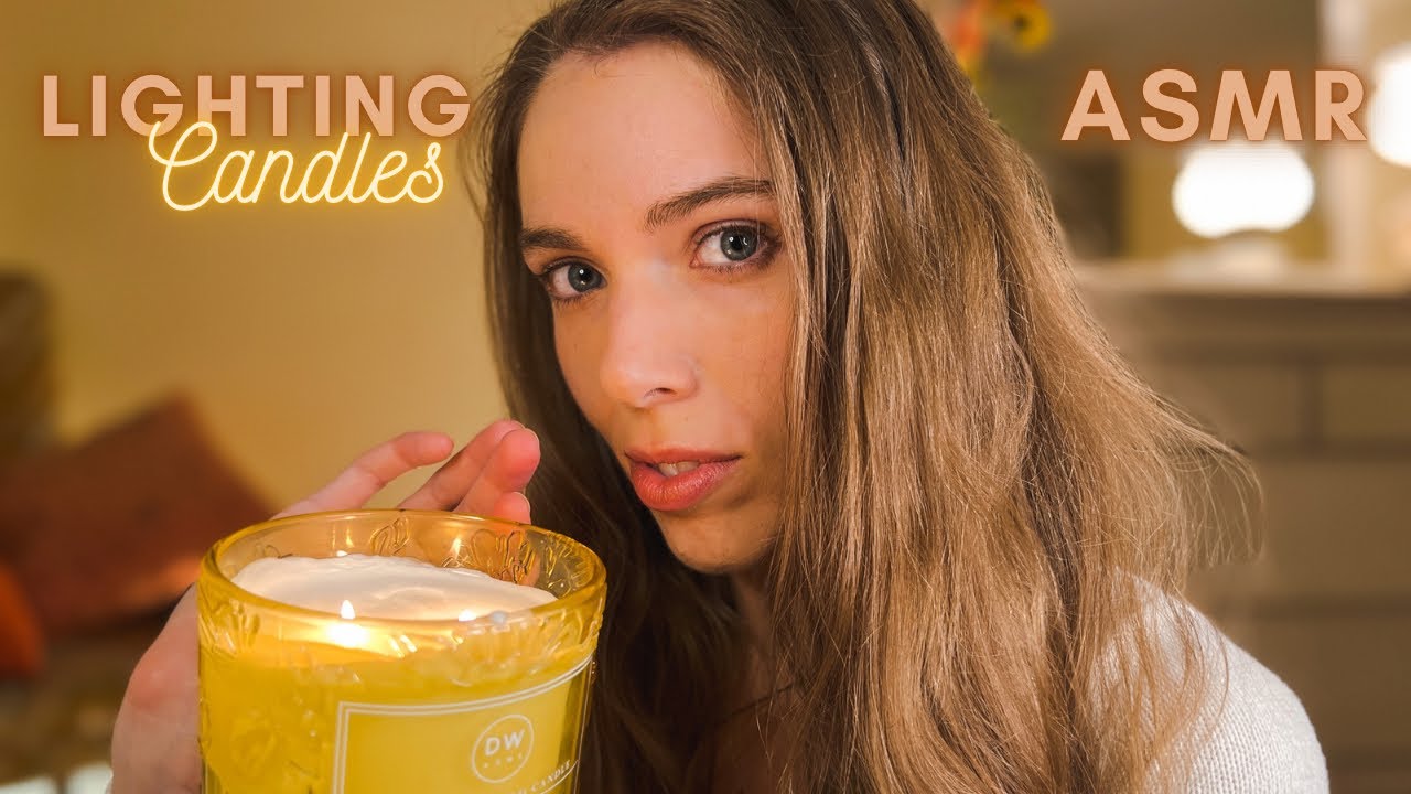 ASMR | Relaxing & Lighting Spring Scented Candles | Whispers, Tapping ...