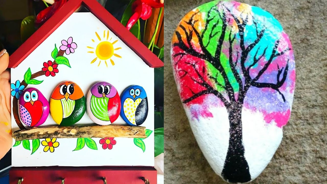 Latest diy 78 pebble stone painting ideas// stunning pebble painting ...