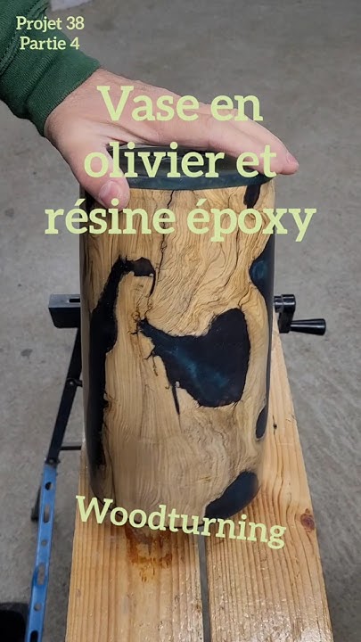 woodturning, tournage sur bois d'un vase en olivier et résine époxy (partie 4) - YouTube