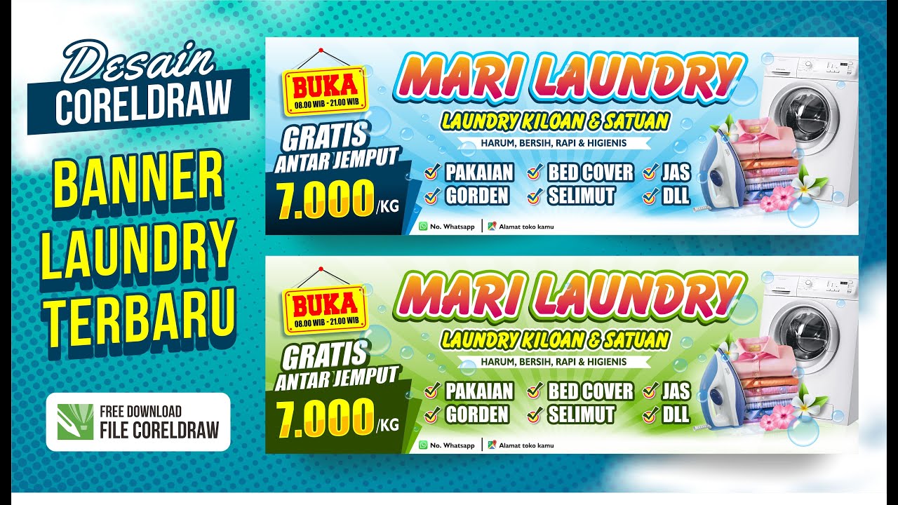 Belajar Desain Corel Draw Cara Membuat Spanduk Banner Laundry Terbaru ...