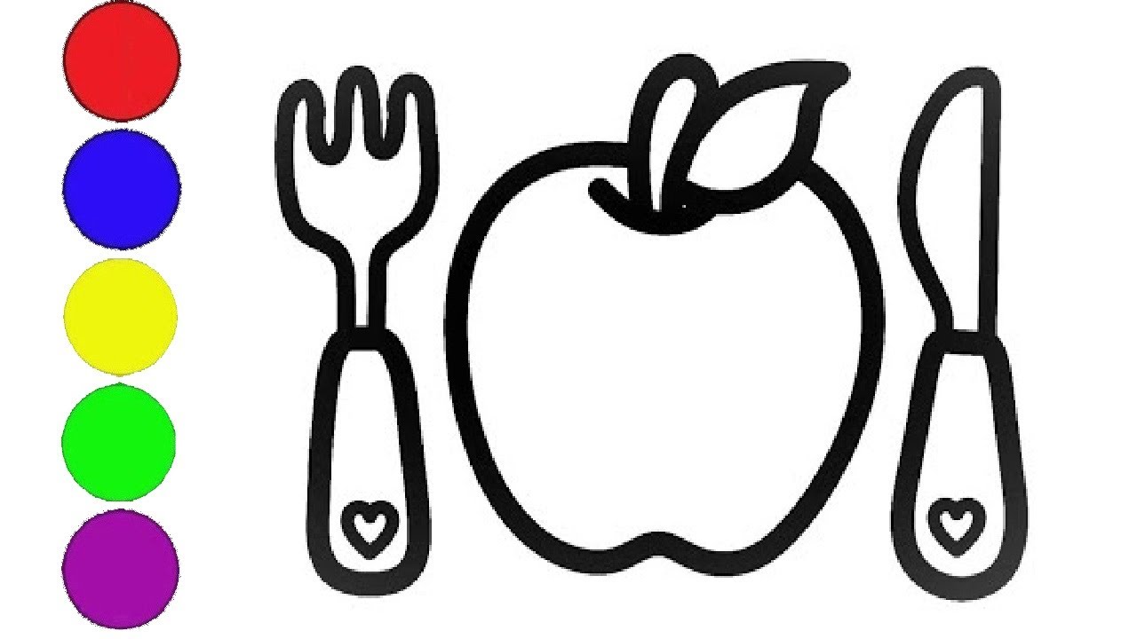 Bolalar olma rasm chizish | Сурет салып уйрену | Сурет салу алма - YouTube