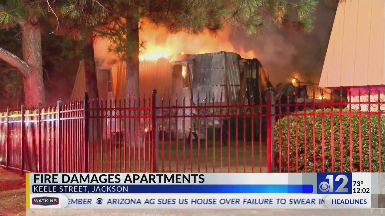 Fire damages Jackson apartment complex, one injured - YouTube