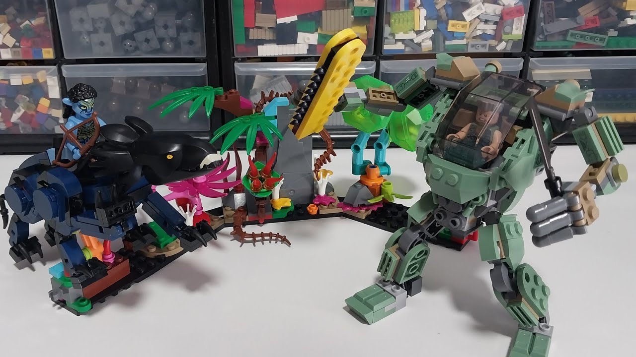 LEGO Avatar Neytiri & Thanator vs. AMP Suit Quaritch set (75571) review ...