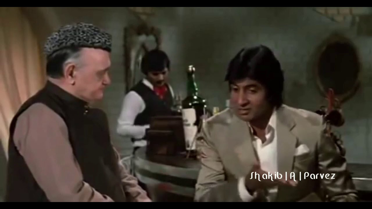 Sharaabi 1984 Movie Amitabh Bachchan Shayari Scene with Munshiji ...