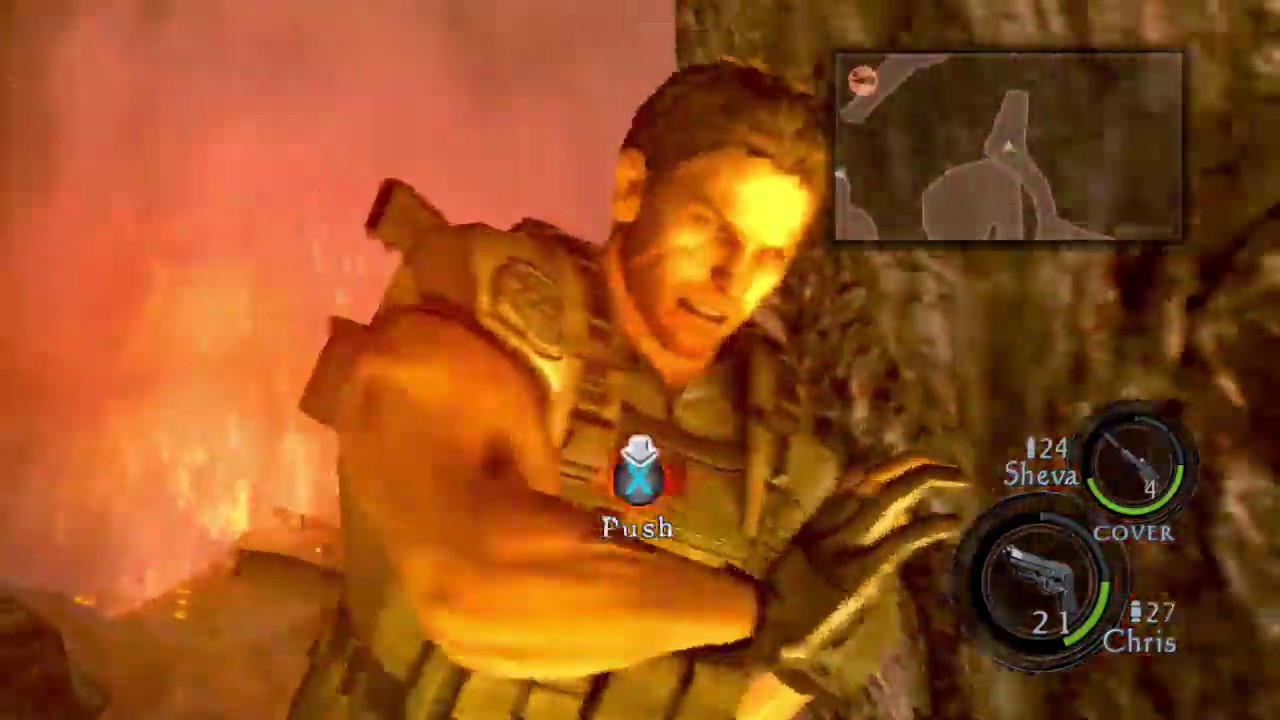 Chris Redfield beats up boulder - YouTube