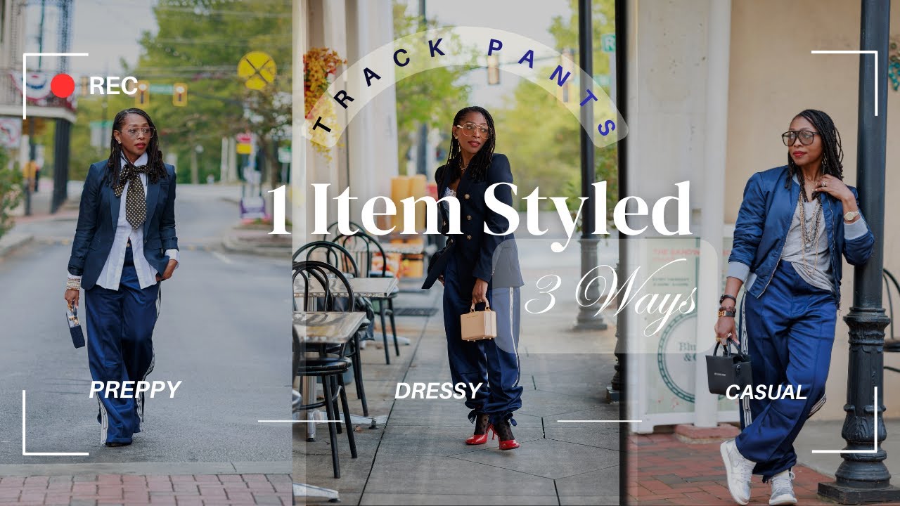 How to Style Track Pants 3 Ways| Preppy, Dressy & Casual Outfit Ideas ...