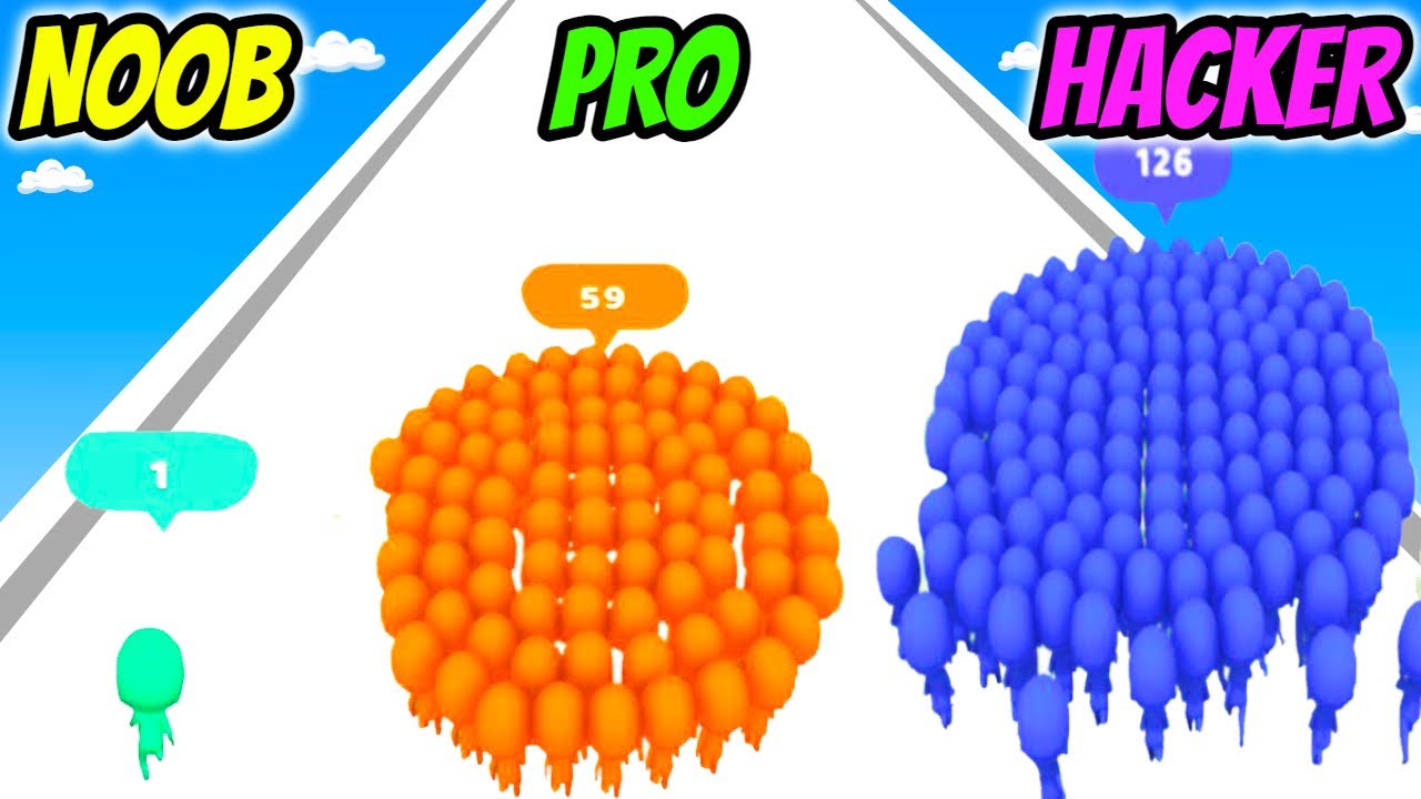 NOOB vs PRO vs HACKER - Color Run Crowd - YouTube