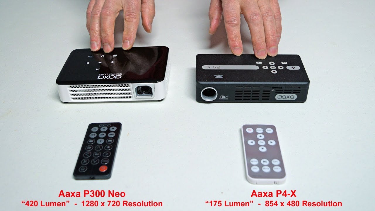 Projector Comparison: Aaxa P300 Neo vs Aaxa P4-X projector (Side by ...