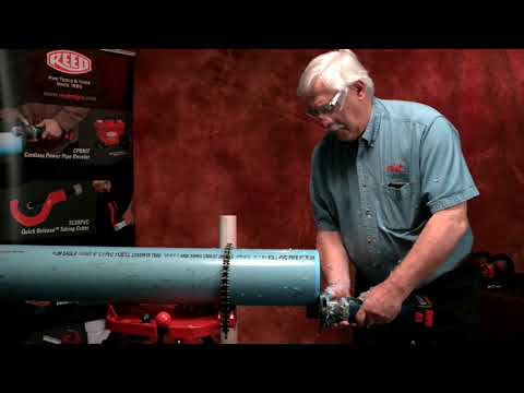 Reed Cordless Power Pipe Beveler with Drainage Solutions, Inc.