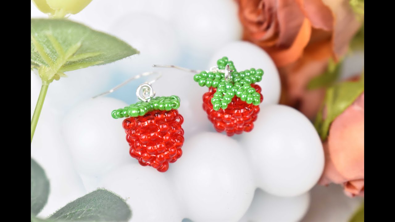 How to Make Raspberry Seed Beaded Earrings - YouTube