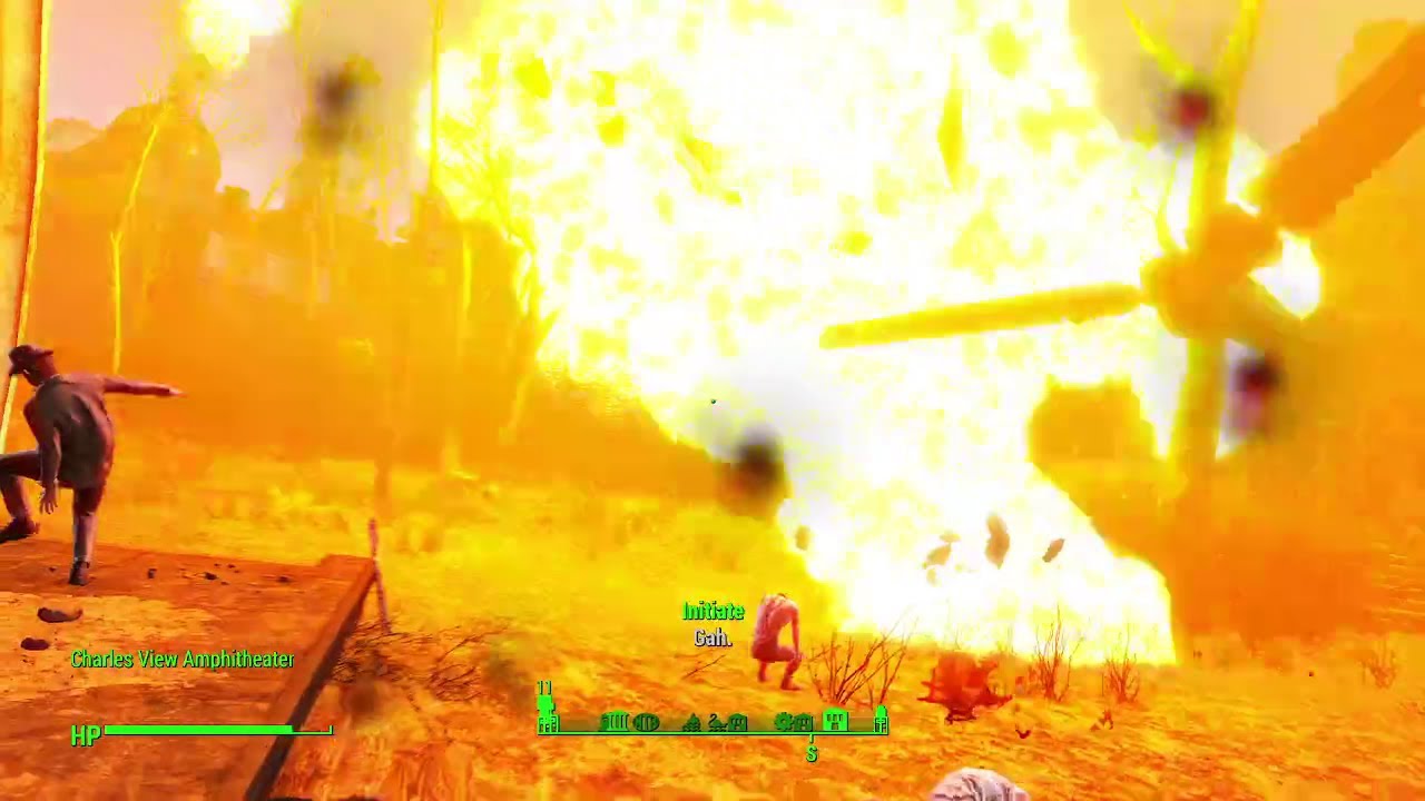 Falling vertibird almost destroys the entire cult of Brother Thomas ...