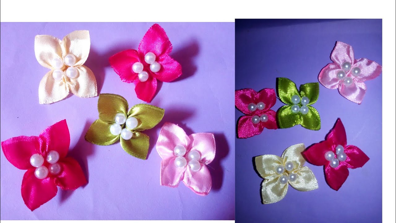 Easy simple handwork ribbon flower|| #Rahela#nur - YouTube