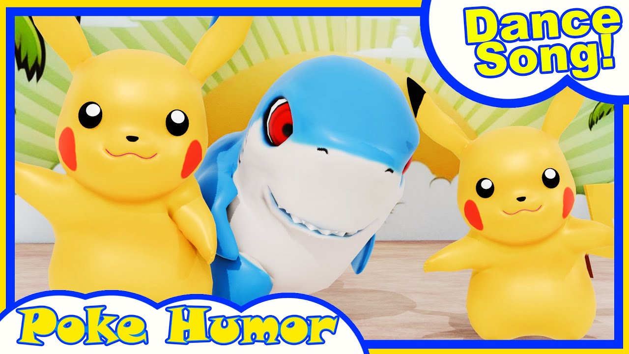 Pokemon Pikachu and Shark Jeff are dancing on the beach| Kids Dance ...