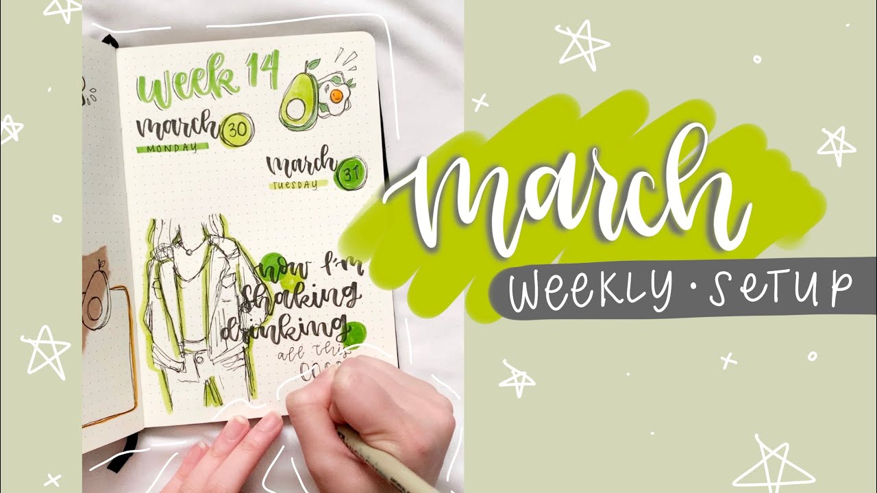 March Bullet Journal Weekly Setup | JournalsByClara - YouTube