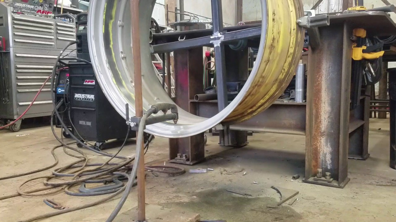 Widening a tractor wheel - YouTube