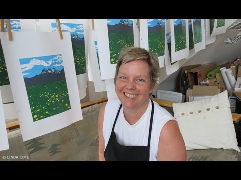 LINDA COTE Three Sisters Art Print, Linocut Reduction - YouTube