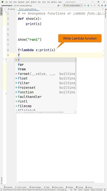 Lambda function in Python | python tutorial 97 | python tutorial in hindi | Anonymous function ...
