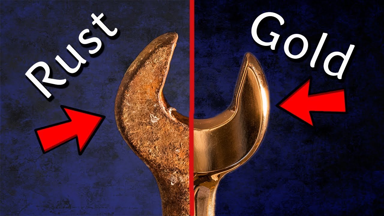 It's Gold?! an Old Rusty Wrench Restoration - YouTube