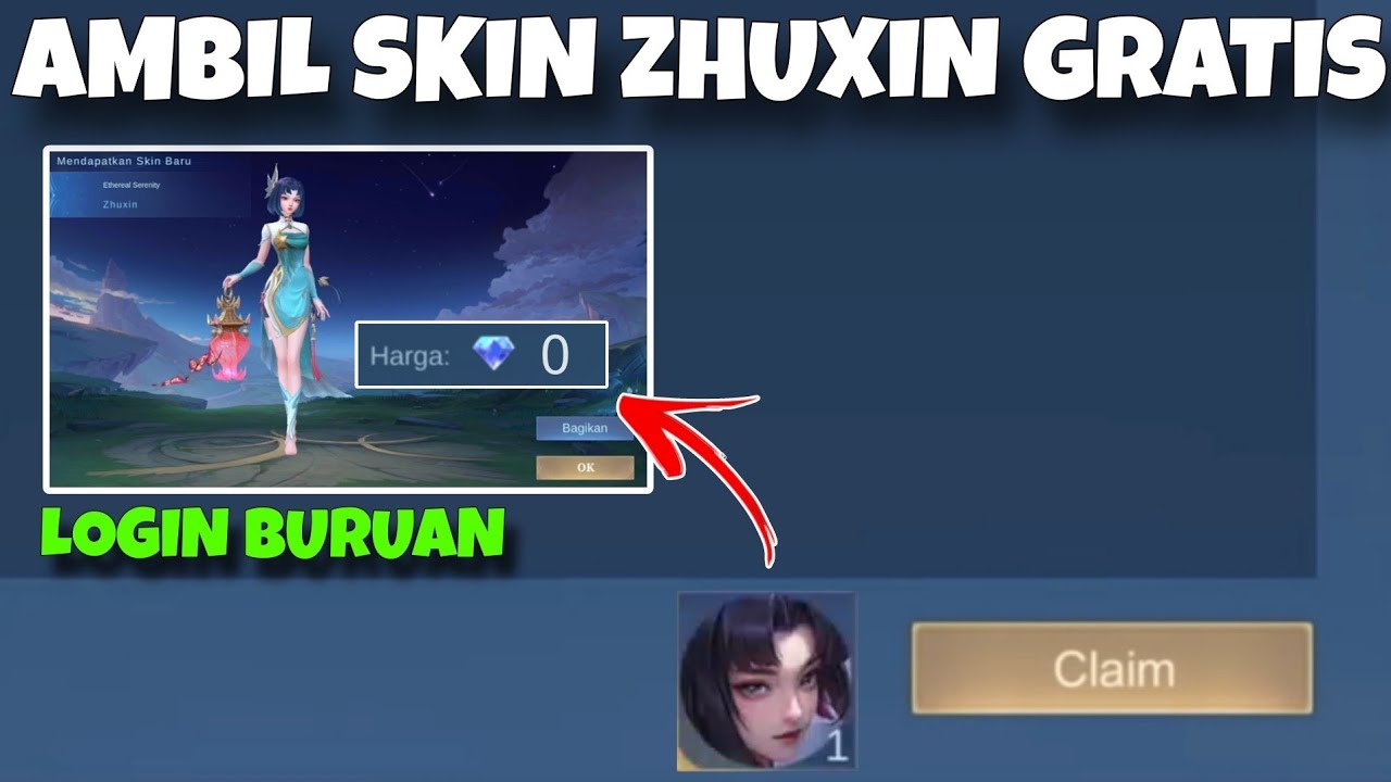 LOGIN ! CARA MENDAPATKAN SKIN ZHUXIN GRATIS TANPA DIAMOND EVENT MOBILE ...