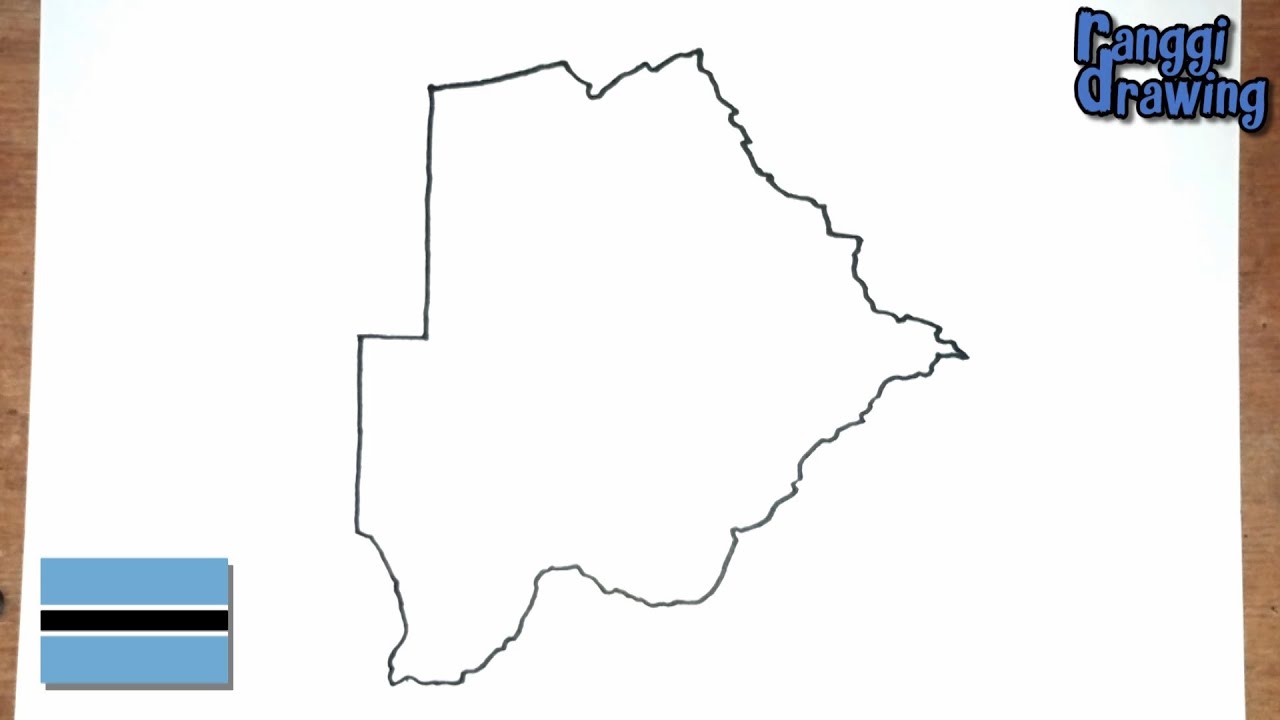 How to Draw Map of Botswana - YouTube