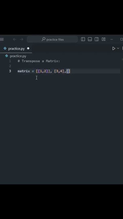 Transpose a Matrix | #python #pythonprogramming#coding#learnpython #pythonforbeginners - YouTube