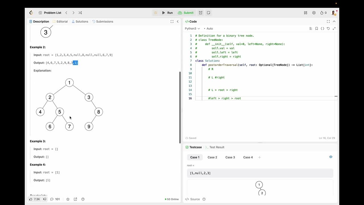 Binary Tree Post Order Traversal - YouTube
