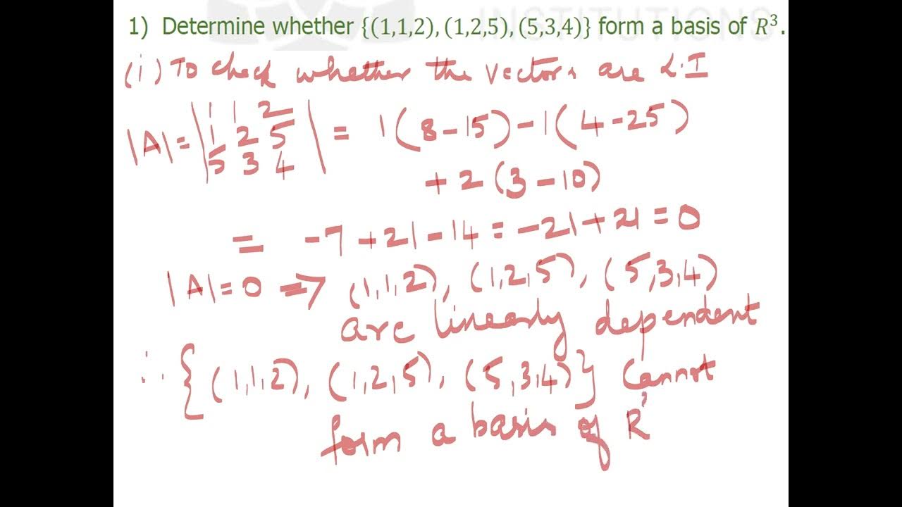 Linear Algebra and Partial Differential Equation -unit2-Basis and dimension - YouTube