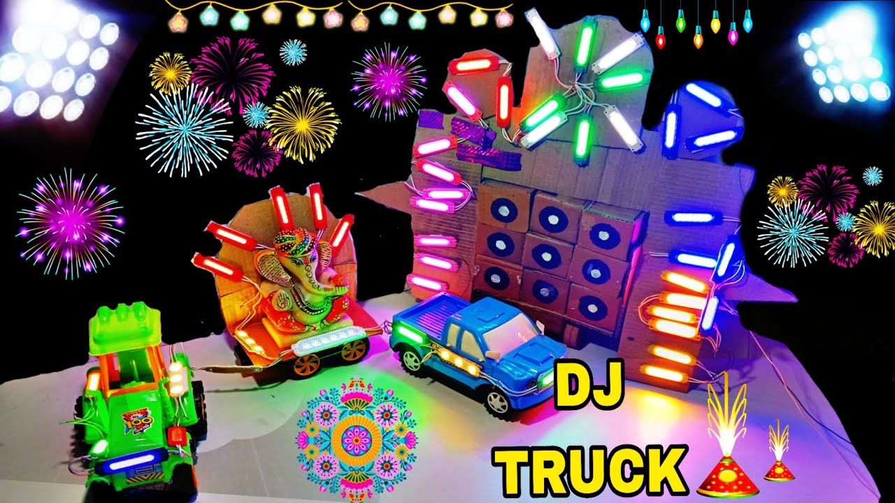 Diy Mini Wedding Dj Road Lights Gadi Wala Dj | Mini Dj Truck Decoration ...