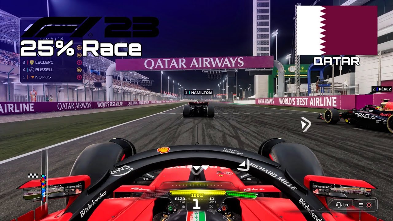 F1 2023 GAME | 25% Race Qatar - Charles Leclerc | PS4 Gameplay - YouTube