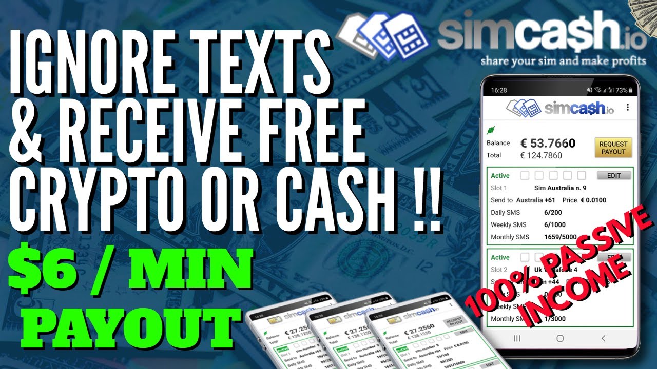SIMCASH APP REVIEW ($6 Min Payout) | SELL TEXTS & EARN CRYPTO or CASH ...