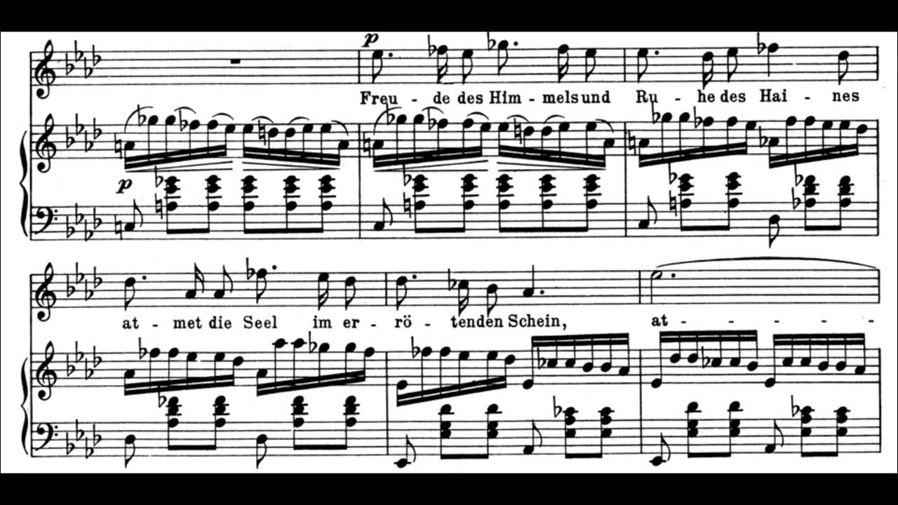 Auf dem Wasser zu singen (F. Schubert) Score Animation - YouTube