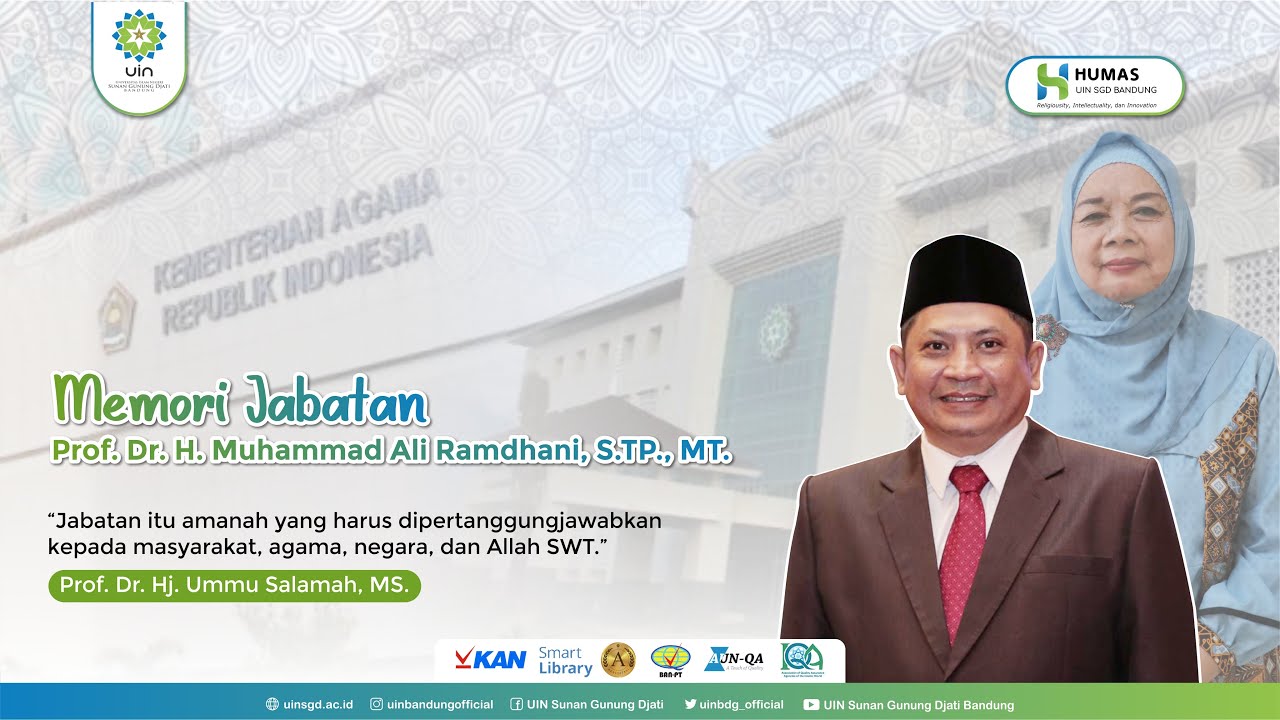 MEMORI JABATAN Prof. Dr. H. Muhammad Ali Ramdhani, S.TP., M.T - YouTube