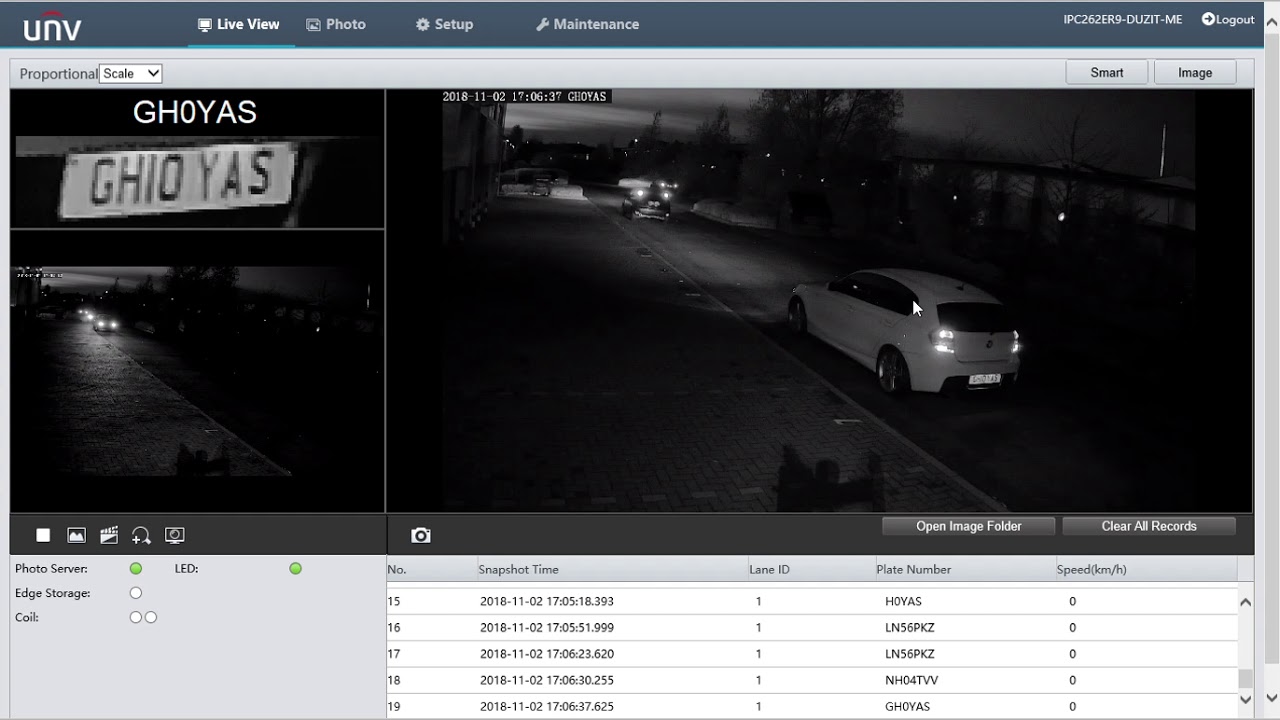 UniView Licence Plate Recognition Night 2 - YouTube