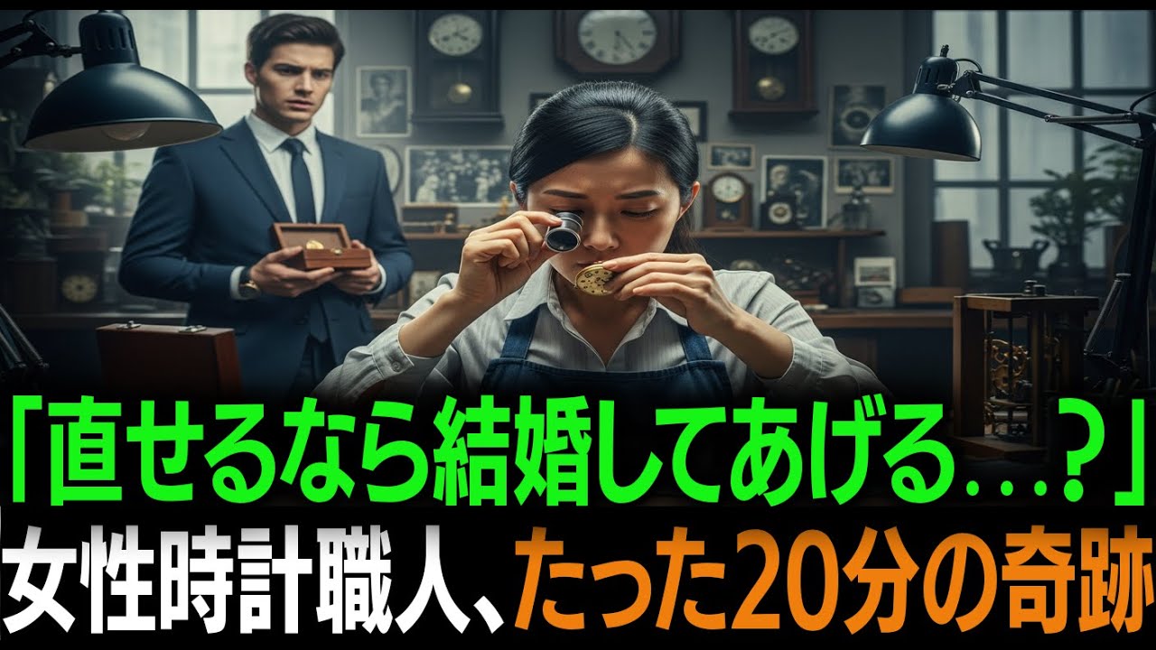 「この修理ができたら結婚してあげる」冗談のつもりだったのに…たった20分後、全てが変わったあの日――女性時計職人と超名家の青年、運命を動かした ...