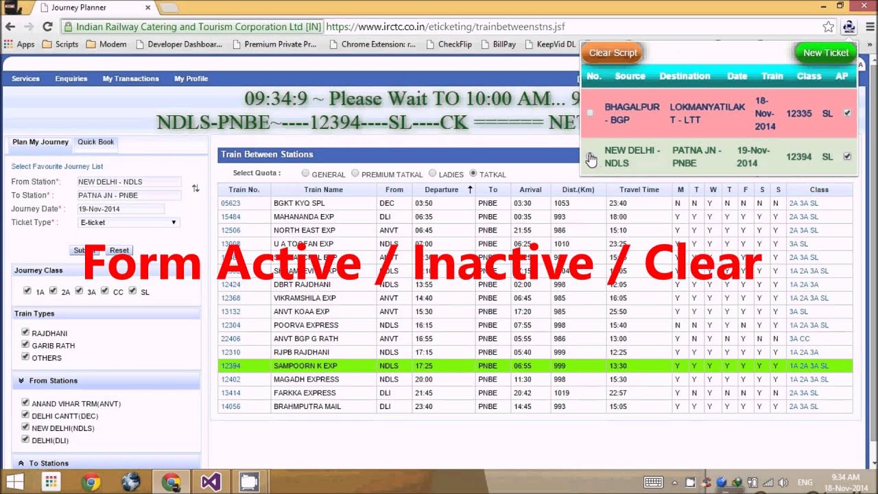 IRCTC Automation Google Chrome Extension 2015 By S - YouTube