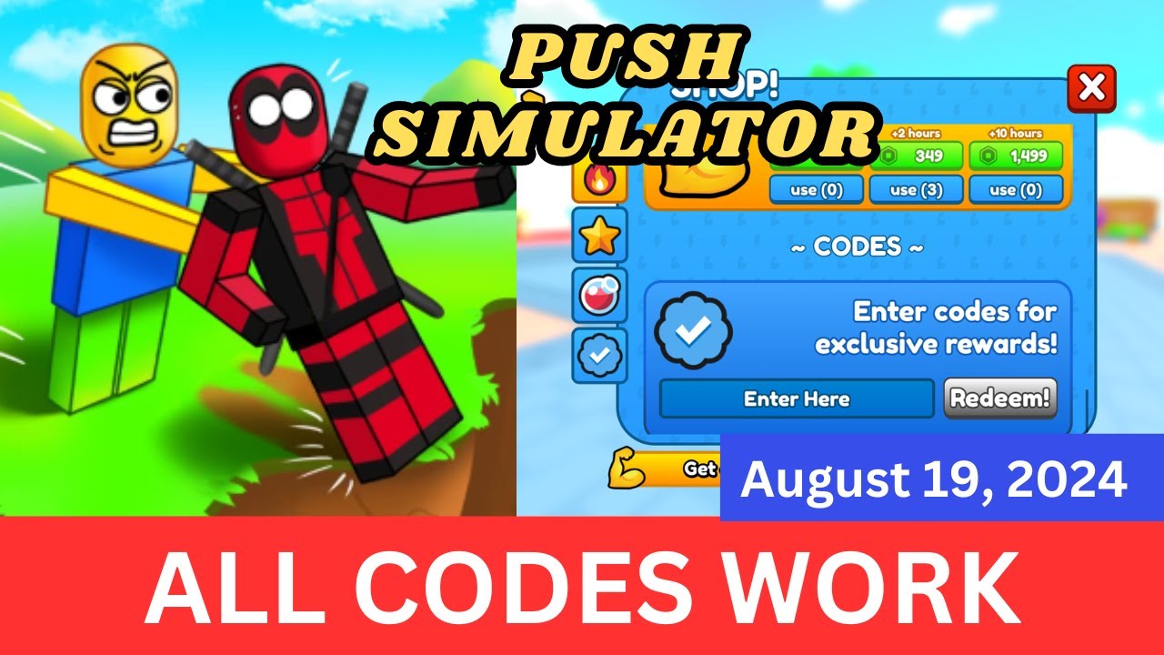 *All Codes Work* PUSH SIMULATOR ROBLOX, August 19, 2024 - YouTube