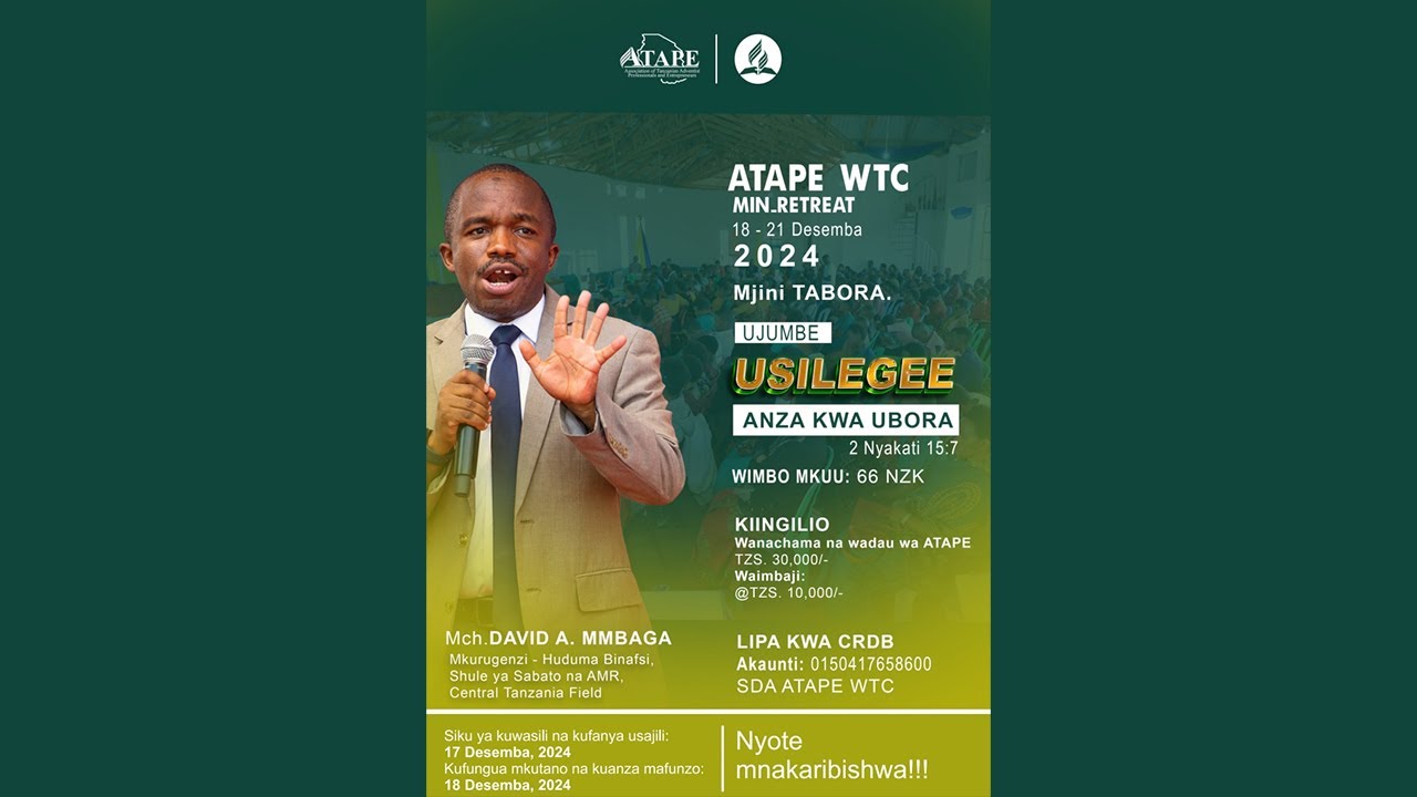 #live ATAPE WTC MINI TETREAT 2024 - TABORA DAY 1 - YouTube