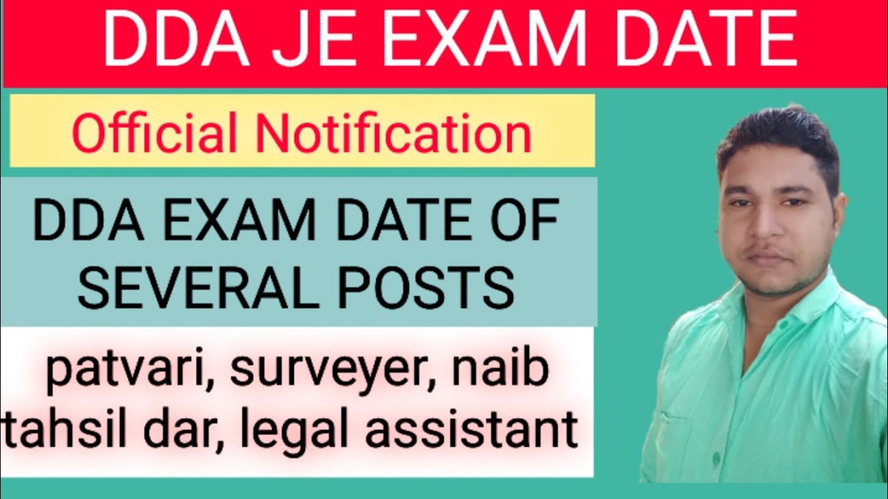 DDA JE EXAM DATE / DDA NEW NOTIFICATION - YouTube