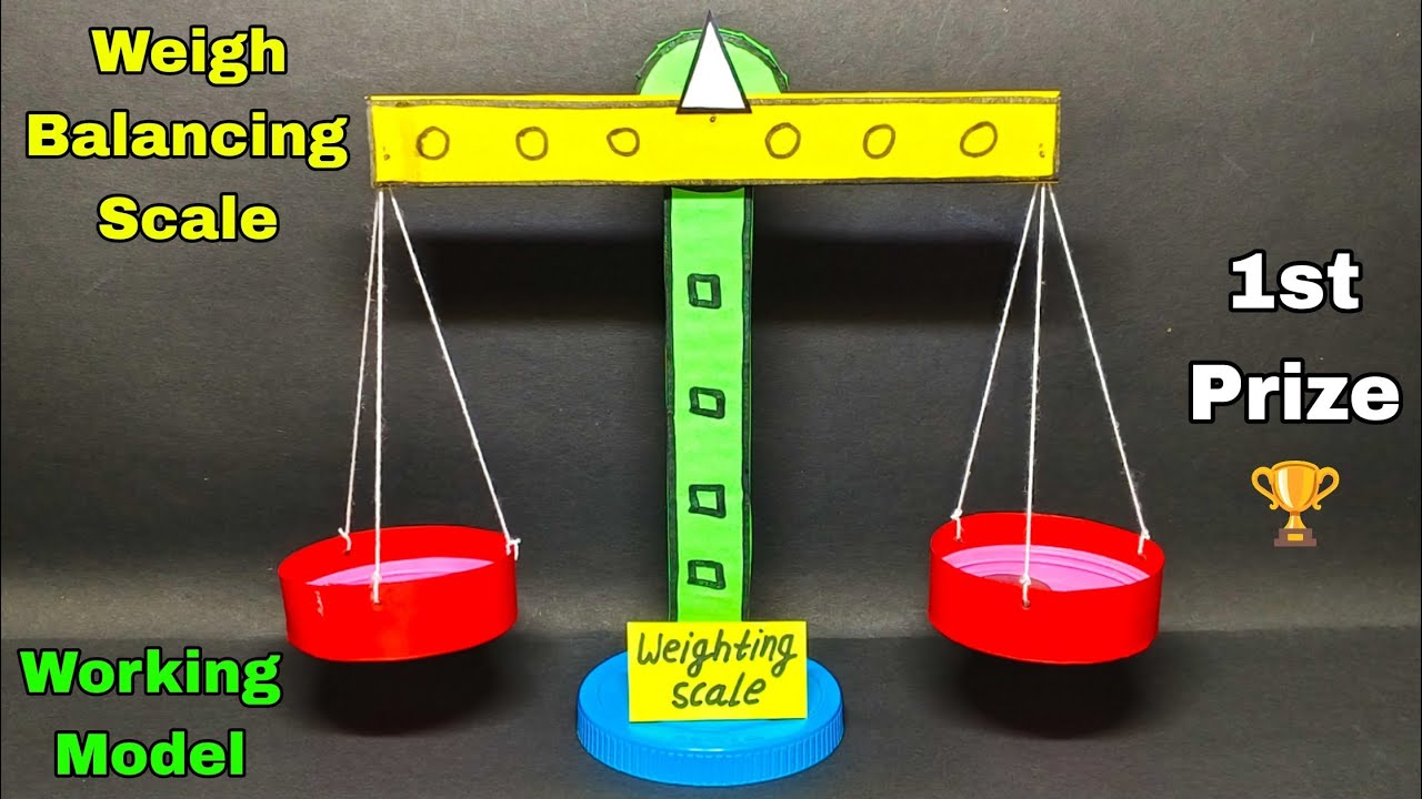 How to make Weighing scale | Weighing scale school project | Weighing ...