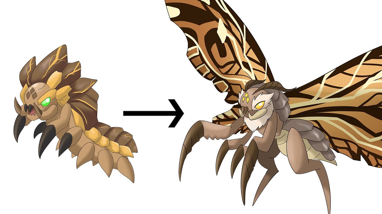 18 Types Mothra Evolution Part 2: Flying Ground Ice | Monterverse ...