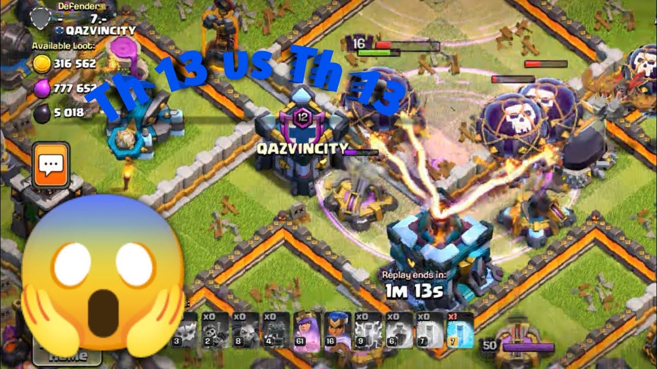 Th 13 vs Th 13 ⚡😱😱⚡ Dragon rider with baloon without warden and king 👑 ...
