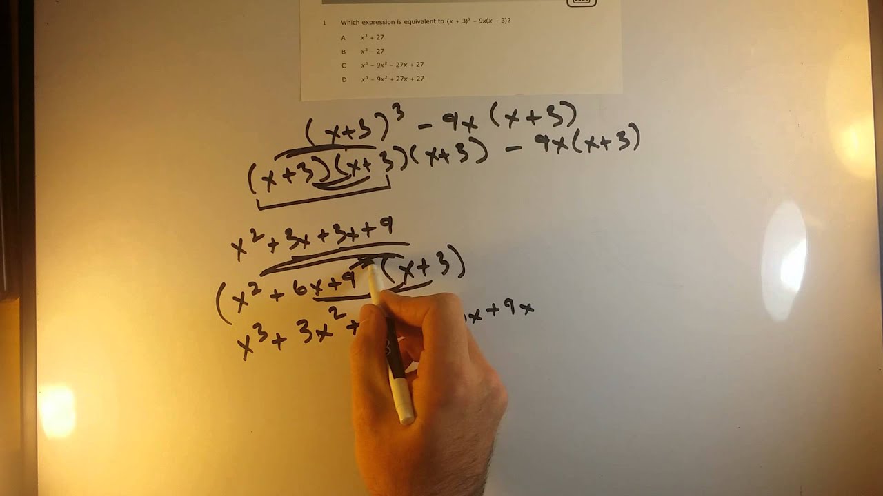 Math 3 released test problem #1 - YouTube